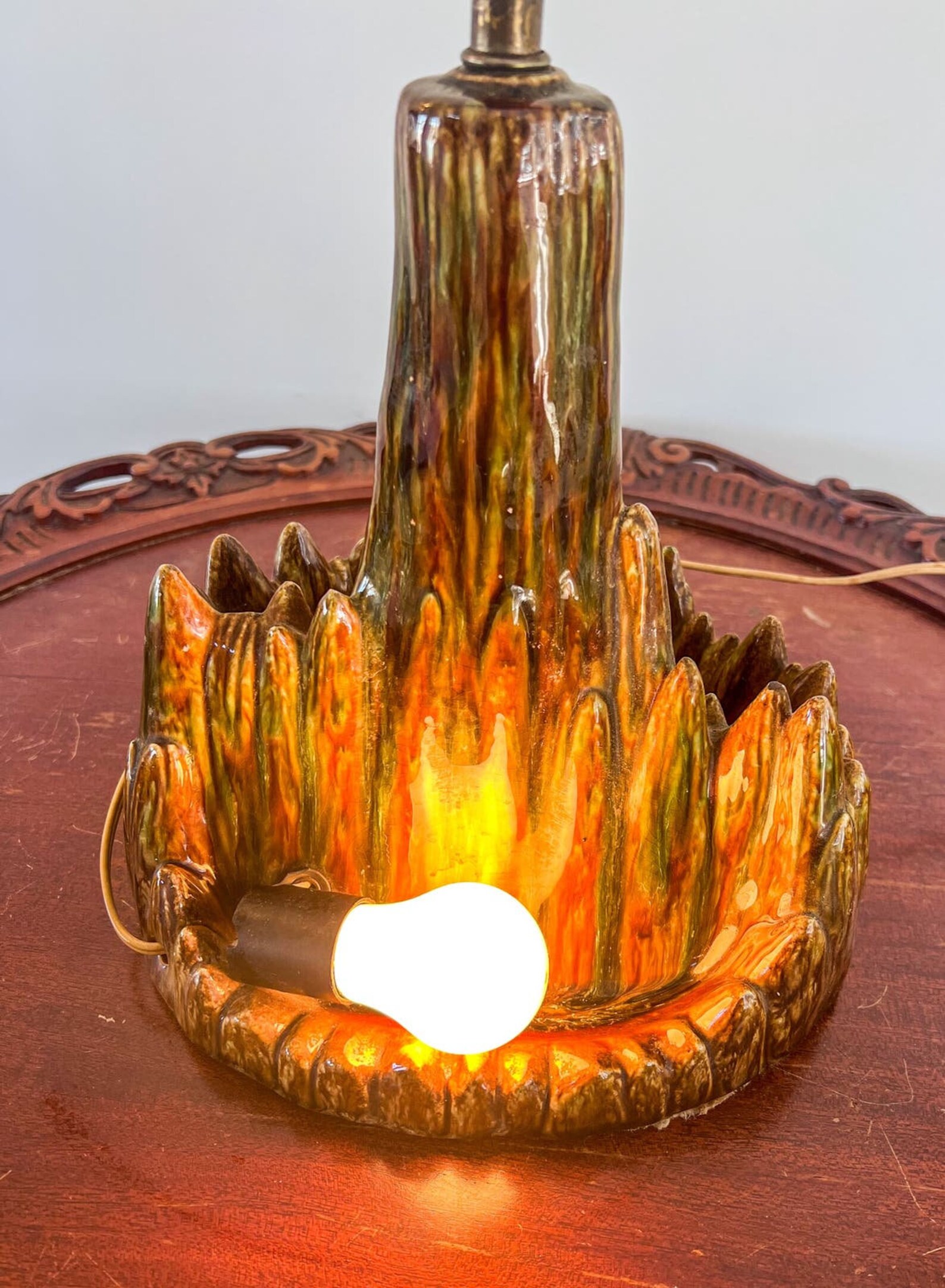 Mid Century Ceramic Stalagmite Lamp Planter - Etsy