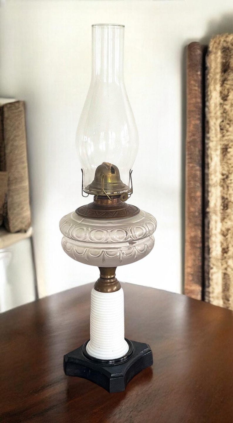 Pattern Glass Oil Lamp Late 1800s - Etsy