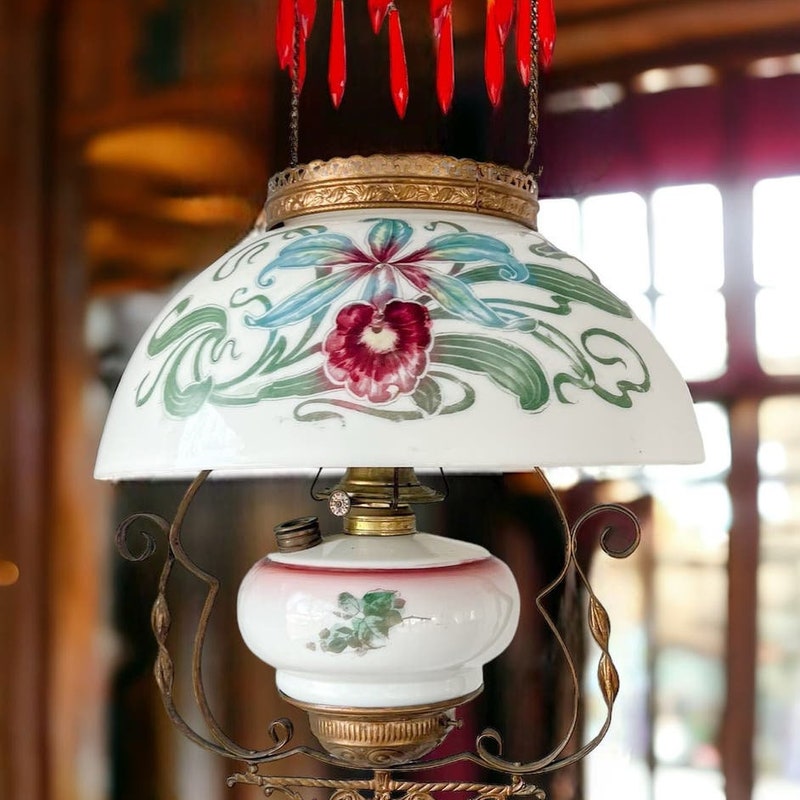 Antique Oil Ceiling Lamps - Etsy
