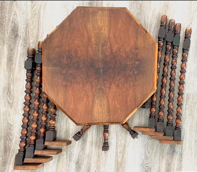 Eight Legged Octagonal Spindle Legs Table - Etsy