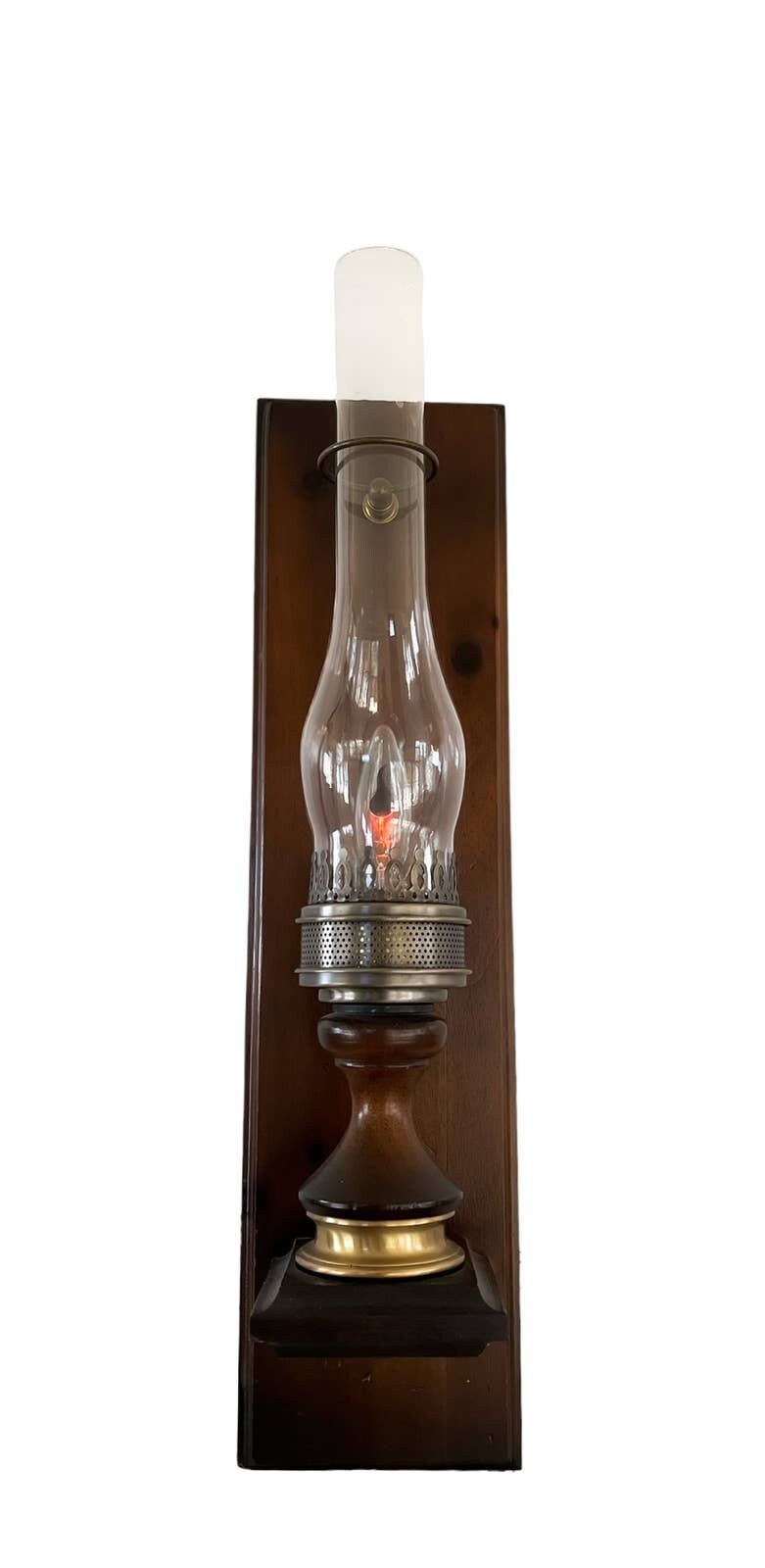 Vintage Electric Wall Scone Light Wood Glass Flute - Etsy