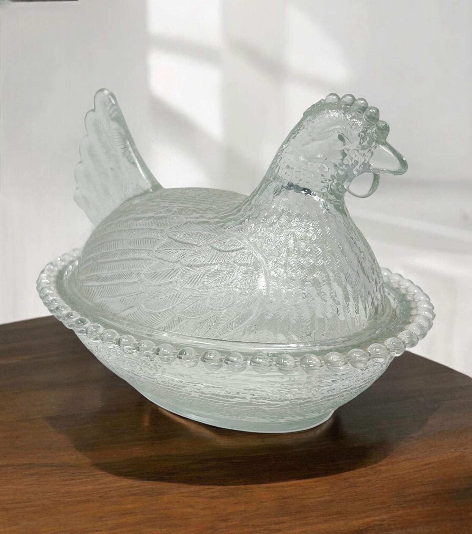 Vintage Indiana Glass Hen on Nest Detailed Clear Glass - Etsy