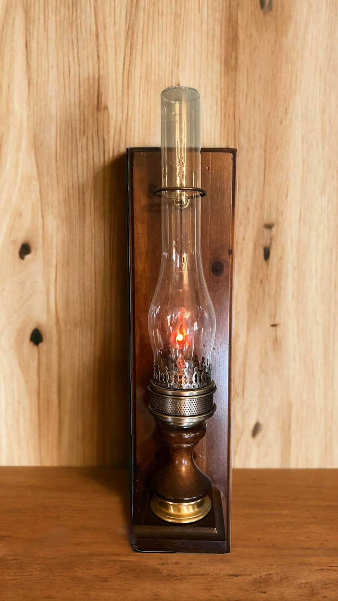 Vintage Electric Wall Scone Light Wood Glass Flute - Etsy