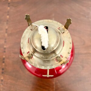 Red Kerosene Oil Lamp Clear Chimney - Etsy