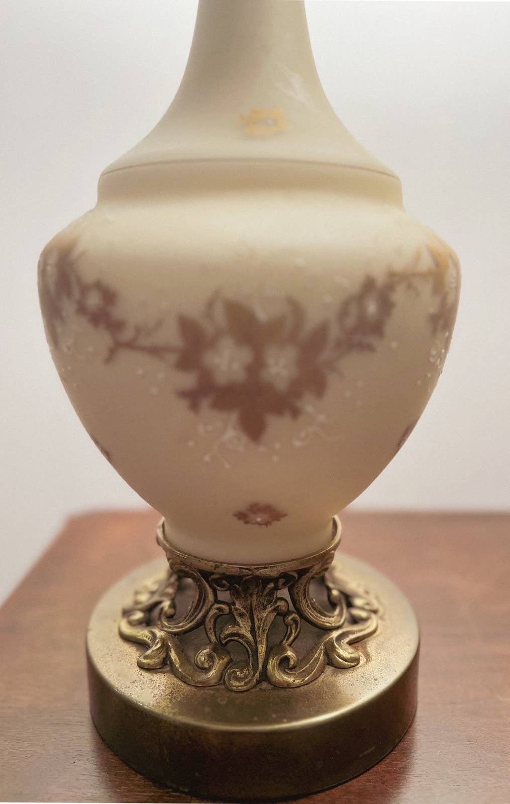 Pair White Frosted Glass Lamps Flower Base Vintage Style - Etsy