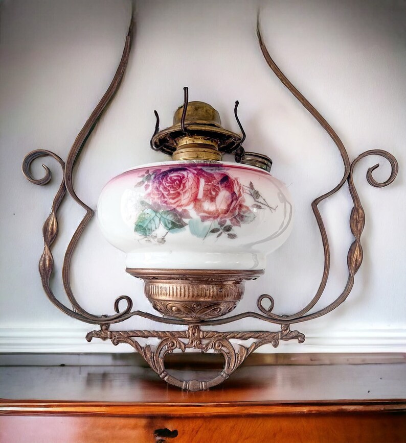 1890s Antique Victorian Hanging Hurricane Oil Lamp Retractable - Etsy