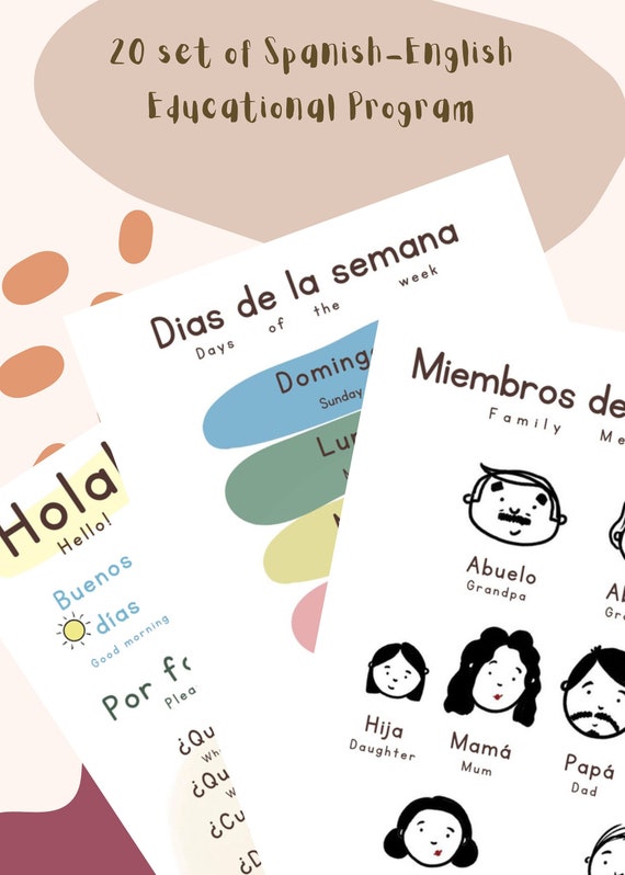 Bilingual English-spanish Educational Printable Poster for - Etsy