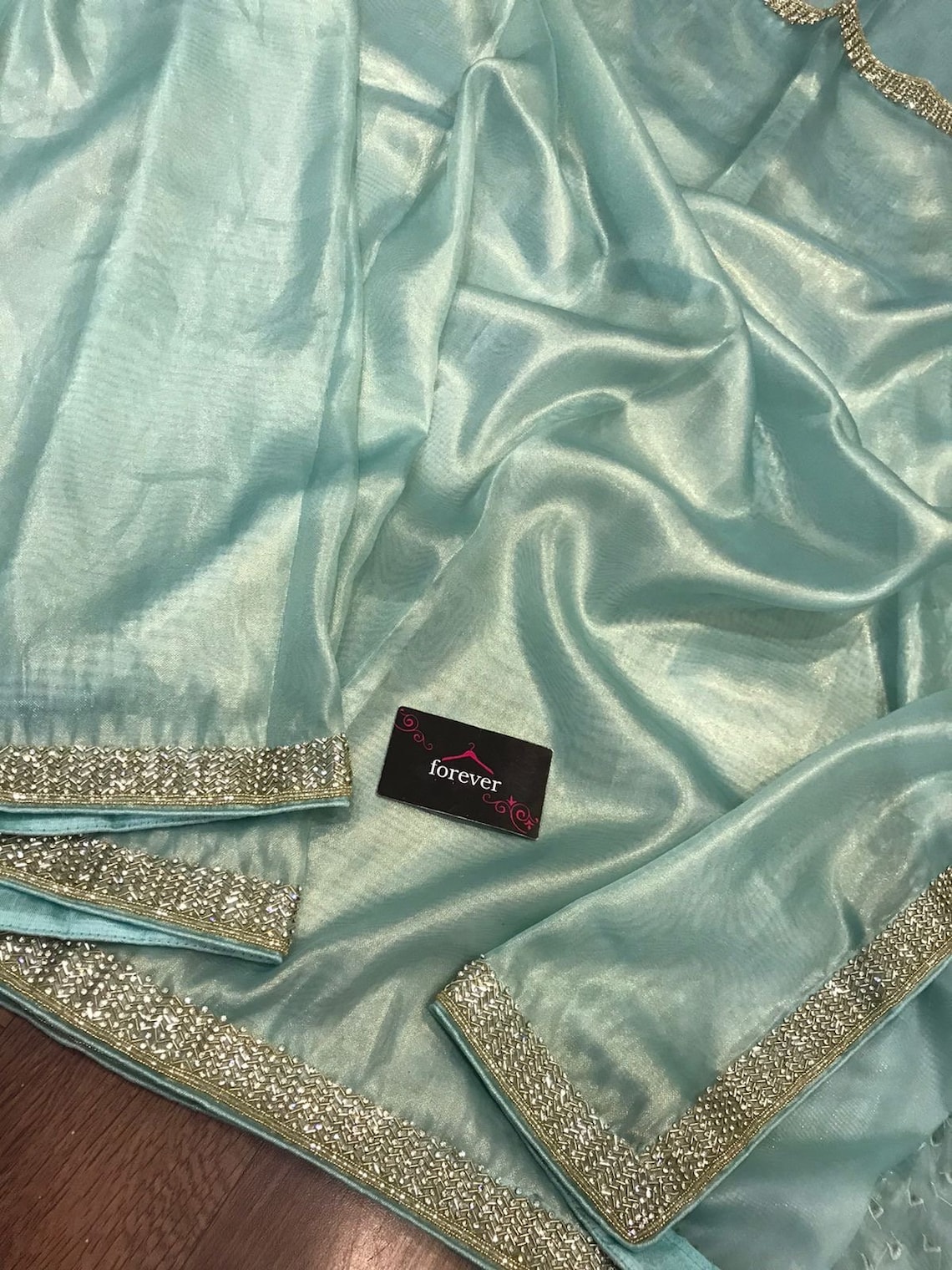 Pure Tissue Cutdana Handwork Saree. - Etsy