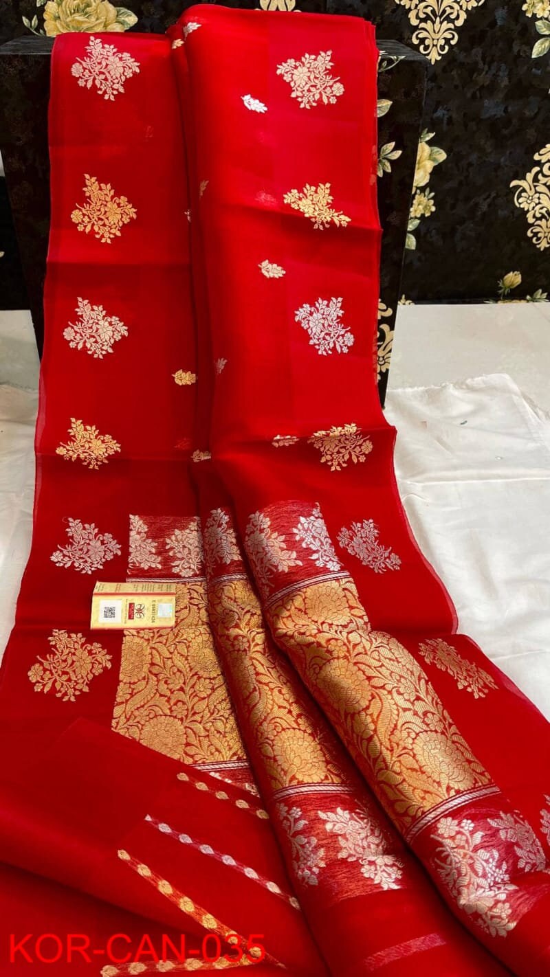 Beautiful Kora Organza Silk Saree..with Kaduwa Weaves. - Etsy