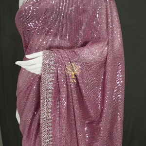 Beautiful Designer Sequence Saree With Diamond Work. - Etsy