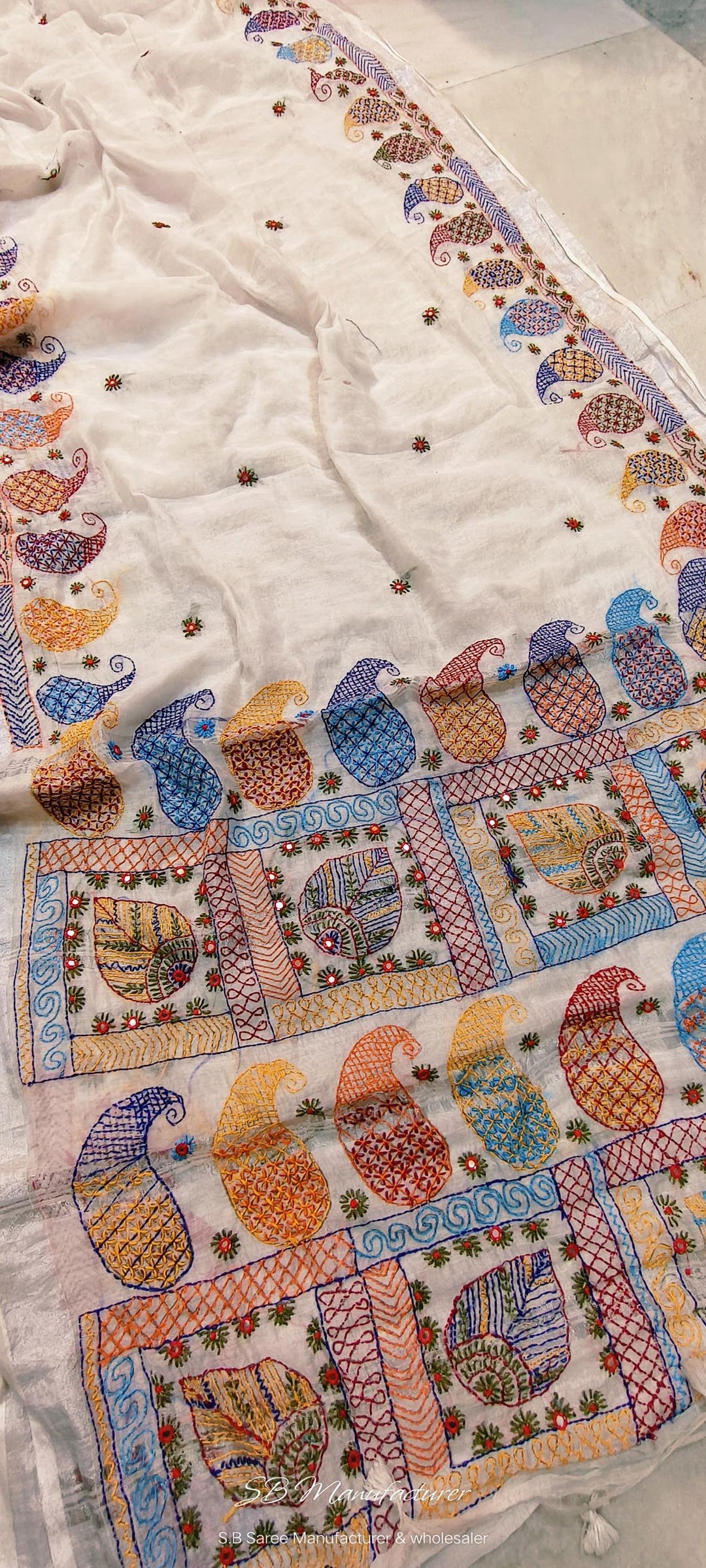 Exclusive Lambani Stitch Saree on Chanderi Silk - Etsy