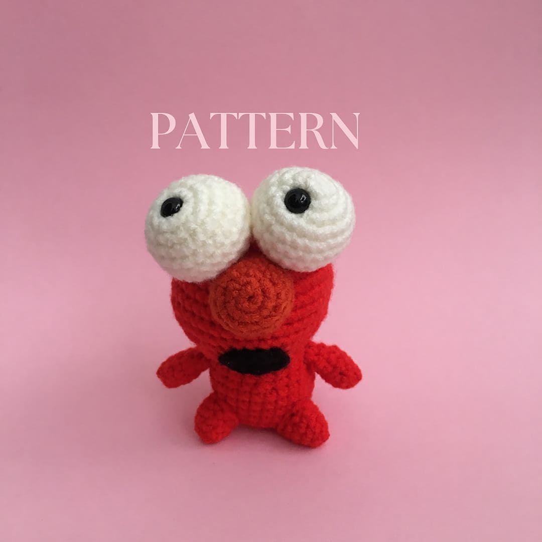 Amigurumi Crochet Pattern for Elmo (PDF in English) | Crocheted Plush ...