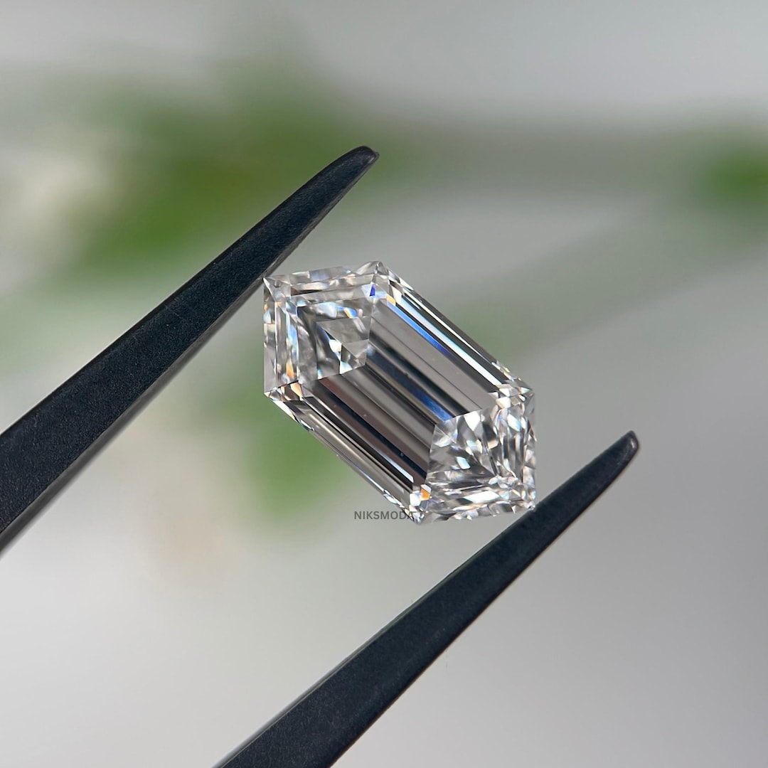 Long Hexagon Lab Grown Diamond – D-E Color VVS Clarity Loose Stone - Etsy