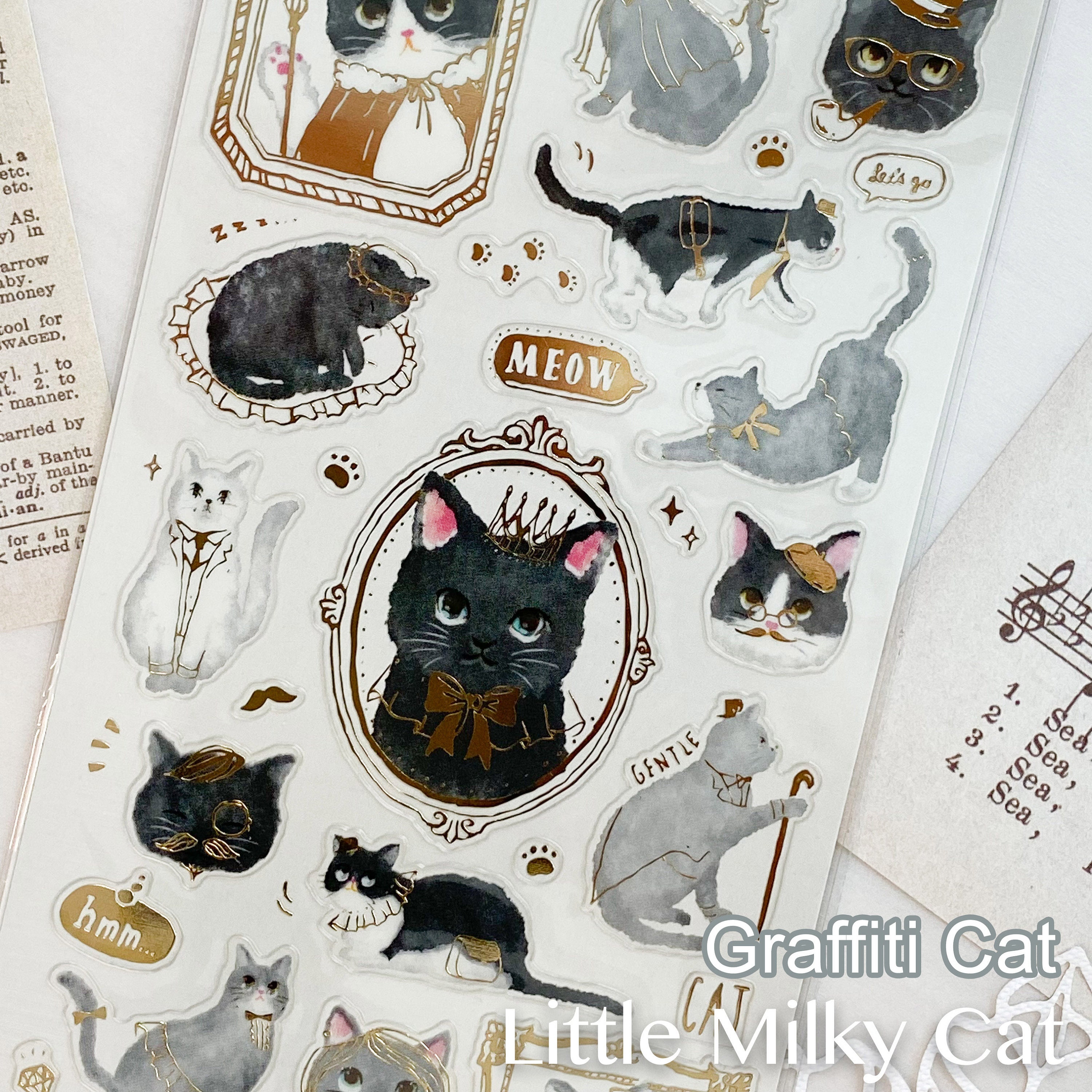 Japanese Kawaii Cat Sticker Bundle | MW Seal - Etsy
