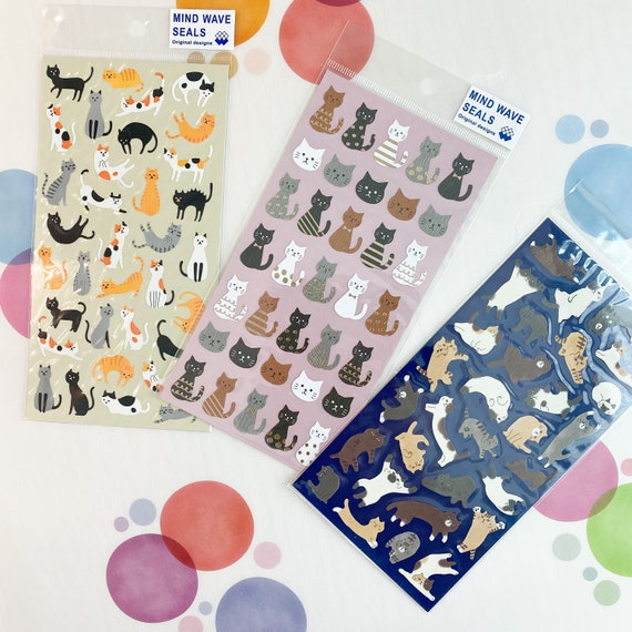 Japanese Kawaii Lazy Cat Sticker Bundle MW Seal - Etsy