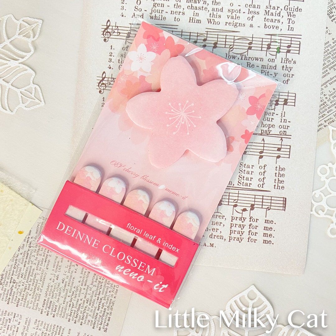 Korea Japan Sakura Cherry Blossom Sticky Note Notepad Meom Pads - Etsy