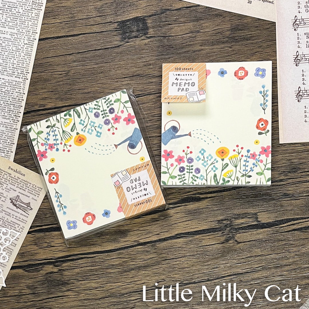 Japanese 4 Designs MEMO PAD Notepad Flower Sticky Notes - Etsy