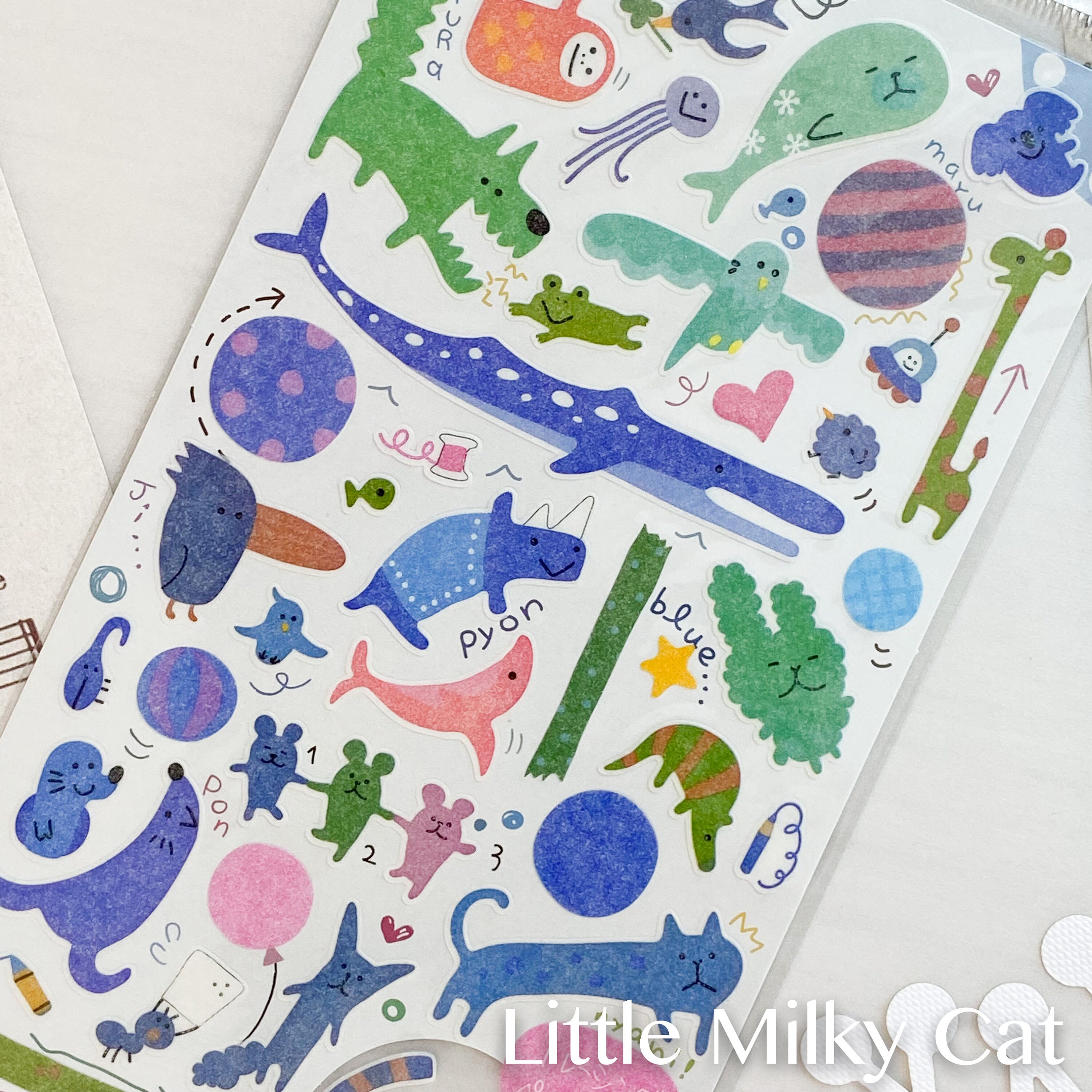 Japanese Kawaii Happy Animals Sticker MW Seal - Etsy