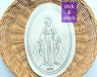 Marian Symbols Stick and Stitch Pack, Catholic Embroidery Designs, Our ...