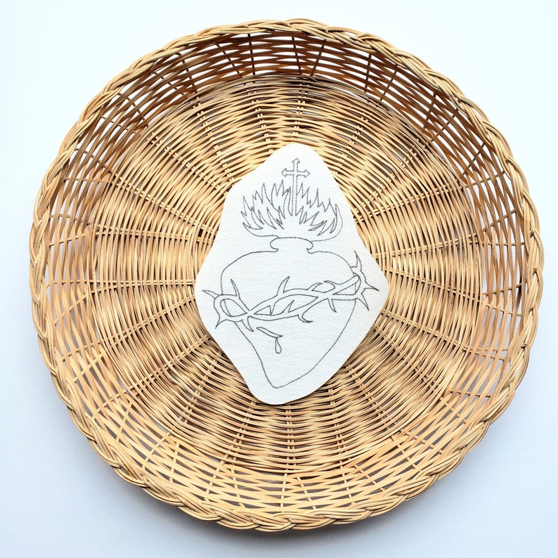 Sacred Heart of Jesus Stick & Stitch Pattern Sacred Heart - Etsy