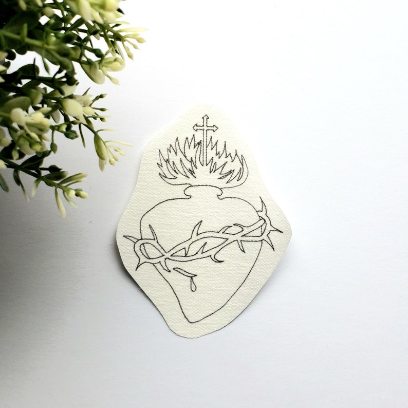Sacred Heart of Jesus Stick & Stitch Pattern Sacred Heart - Etsy
