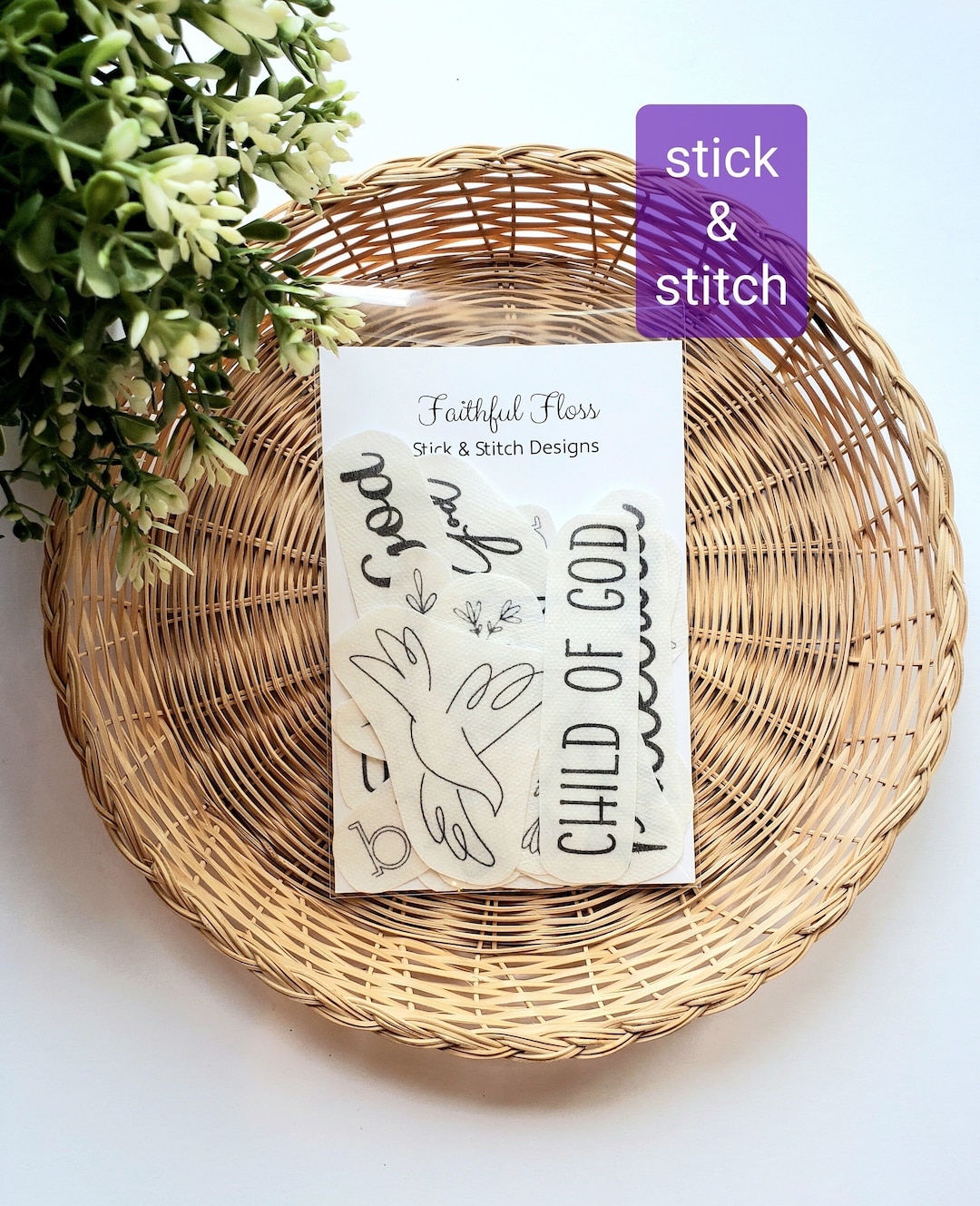 Christian Embroidery Stick and Stitch Pack: Floral Phrases - Etsy