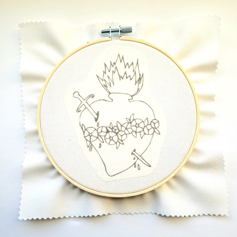 Sacred Heart of Mary PDF Pattern, Sacred Heart Embroidery Design ...