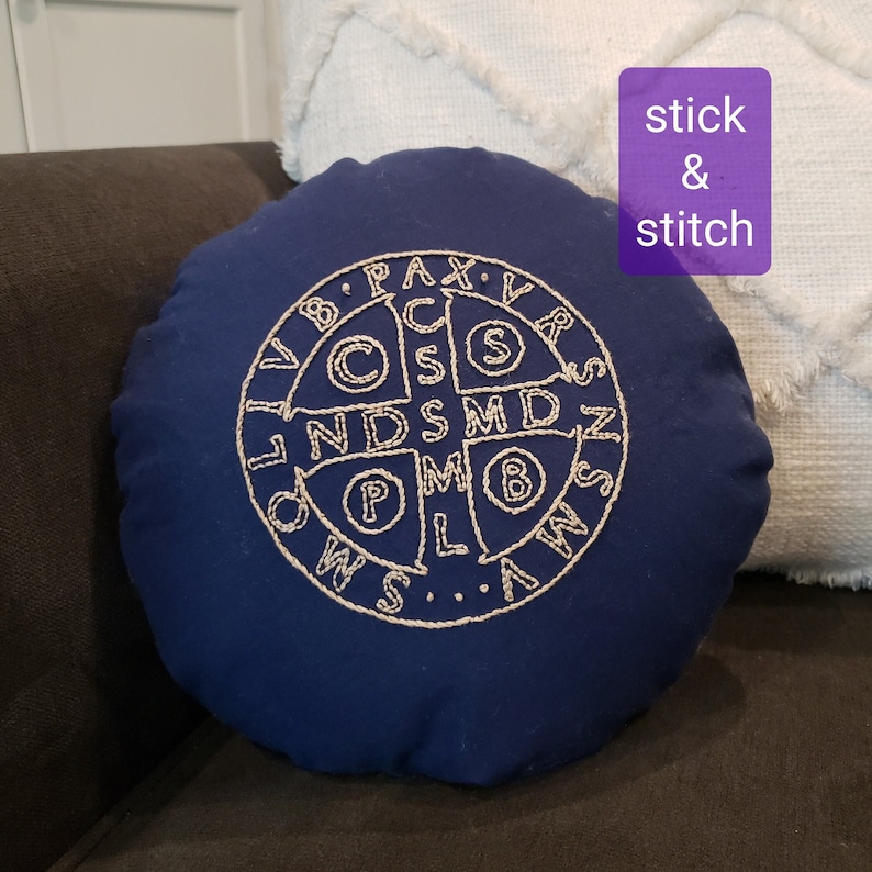 St. Benedict Medal Stick & Stitch Embroidery Design Catholic - Etsy
