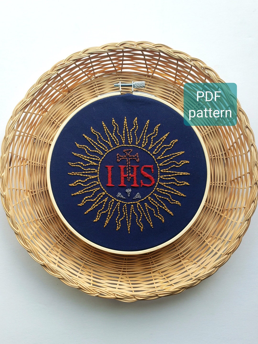 IHS Embroidery Pattern: Name of Jesus Catholic Design (PDF Pattern) - Etsy