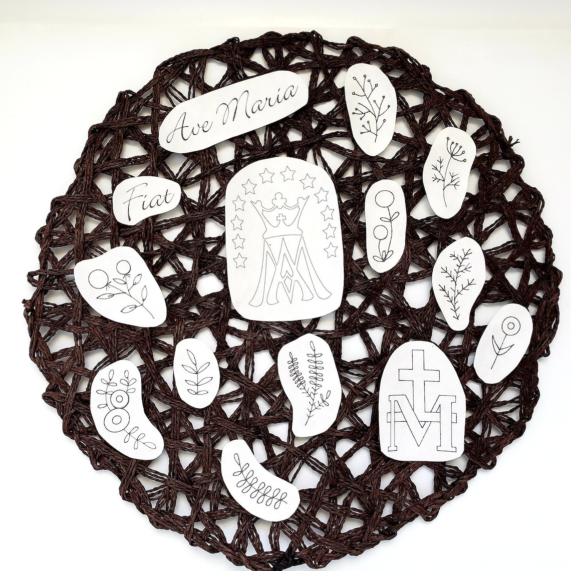 Marian Floral Stick & Stitch Pack Catholic Designs Virgin - Etsy