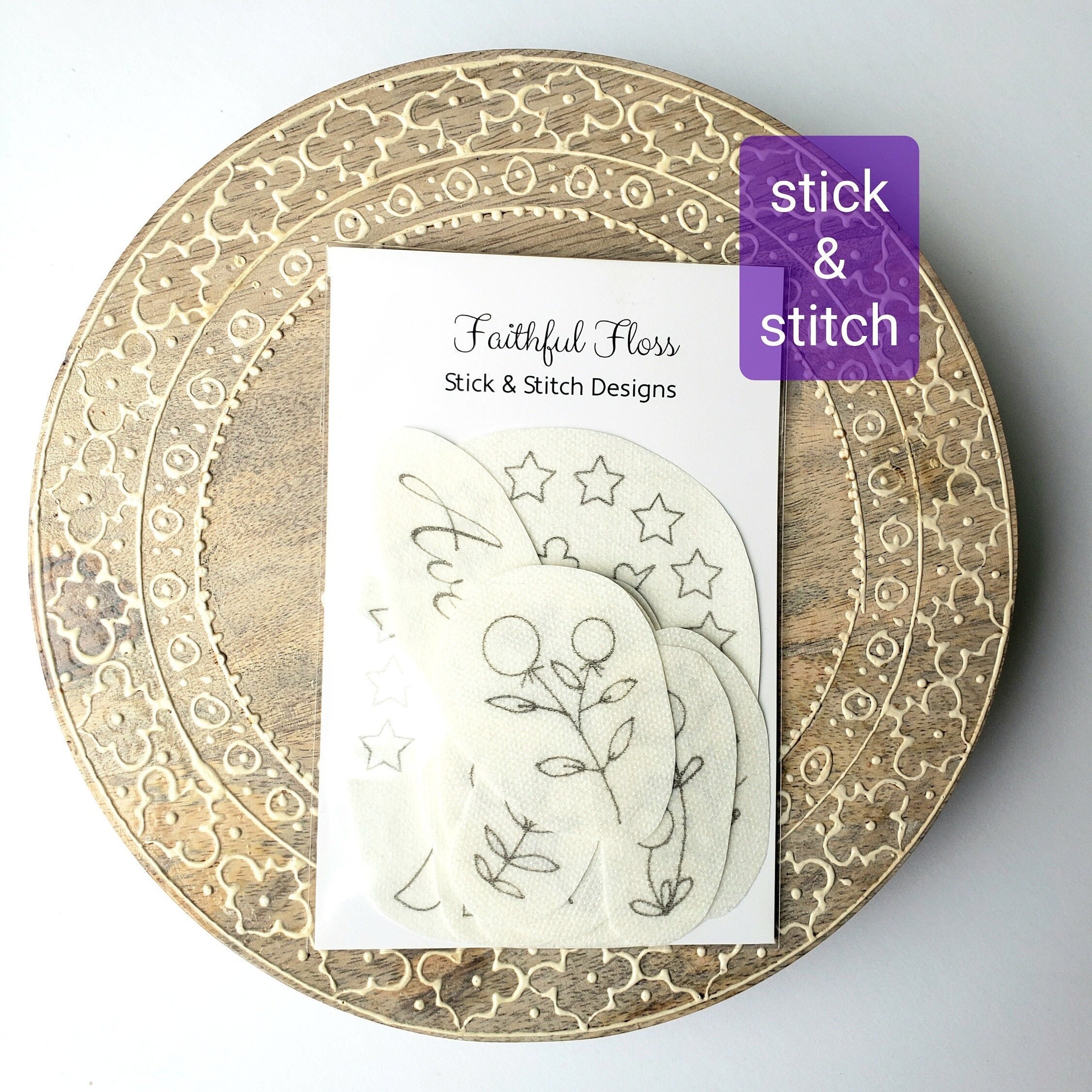 Marian Floral Stick & Stitch Pack Catholic Designs, Virgin Mary ...