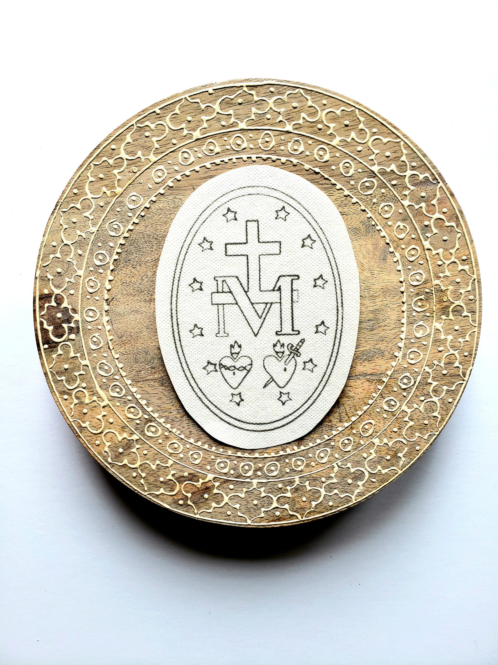 Miraculous Medal Stick & Stitch Pattern, Virgin Mary Embroidery Design ...