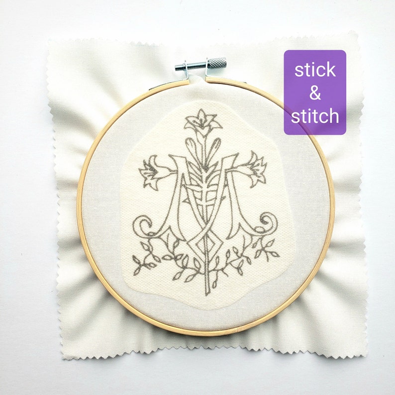 Marian M Stick & Stitch Pattern Virgin Mary Embroidery - Etsy
