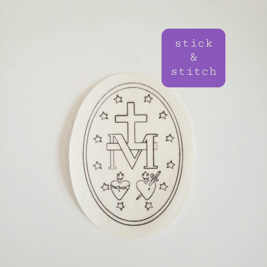 Miraculous Medal Stick & Stitch Pattern Virgin Mary - Etsy