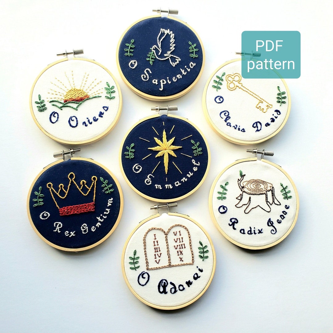 O Antiphons Embroidery Pattern: Catholic Advent Ornaments (PDF Download ...