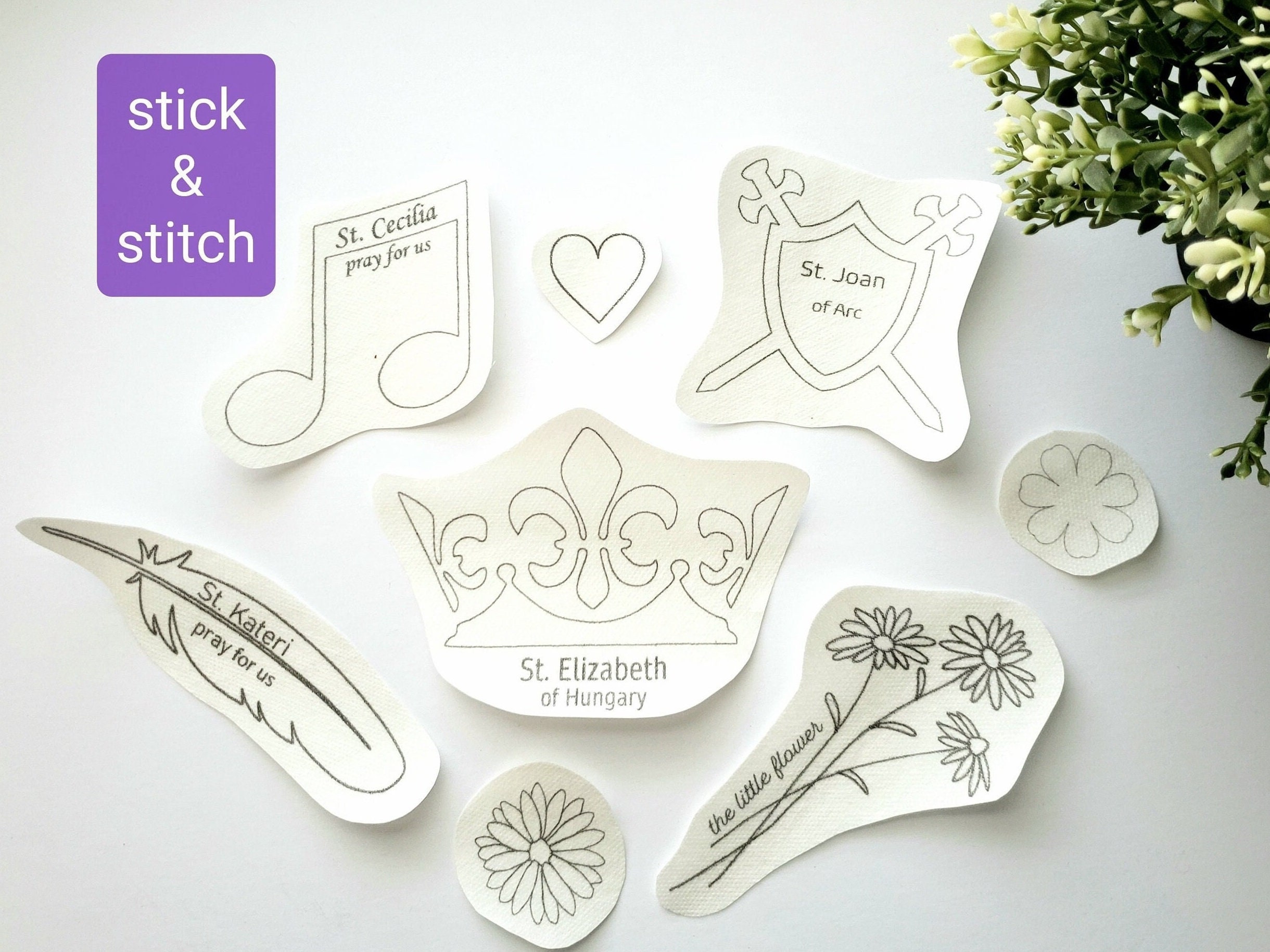 Girl Saints Stick and Stitch Embroidery Pack Catholic Girl - Etsy