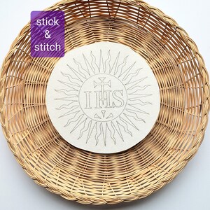 Name of Jesus Embroidery Pattern, Jesus Stick and Stitch Design, IHS ...