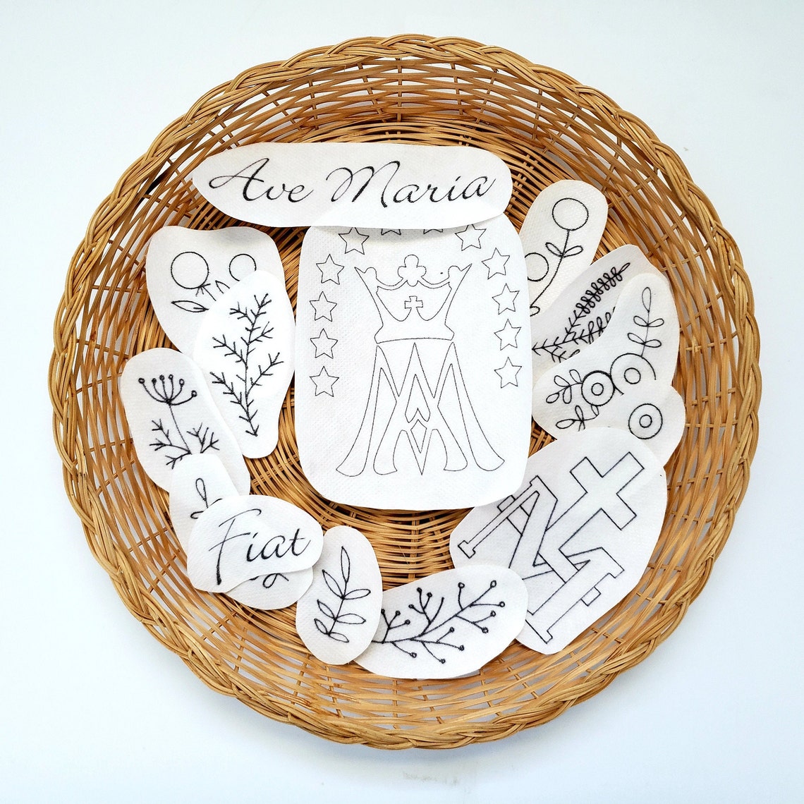 Marian Floral Stick & Stitch Pack Catholic Designs Virgin - Etsy