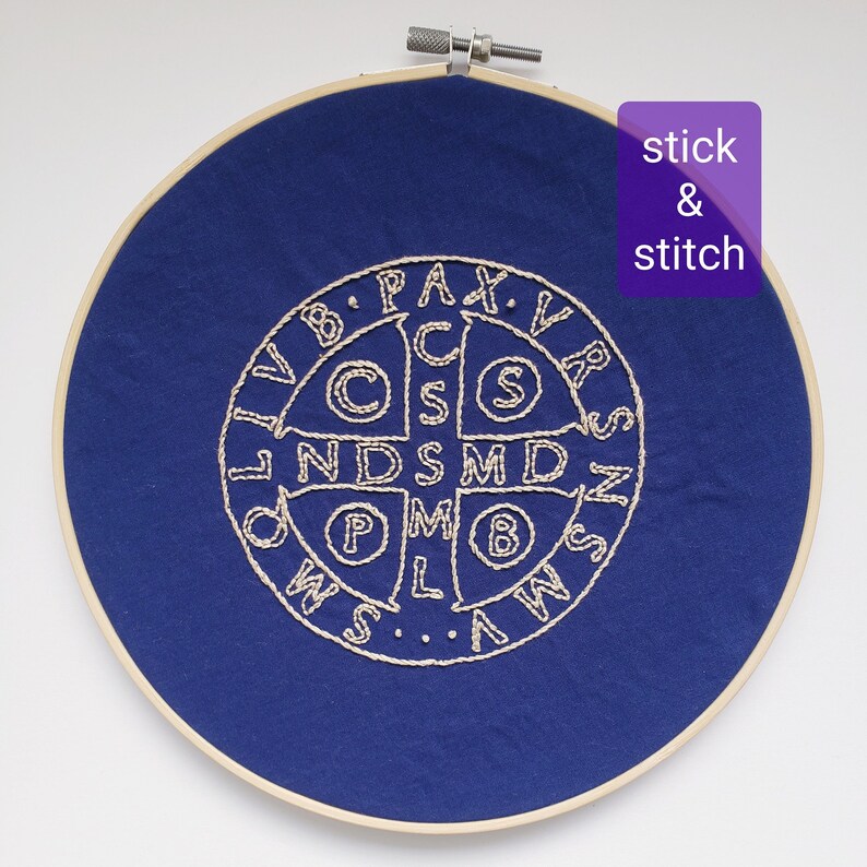 St. Benedict Medal Stick & Stitch Embroidery Design, Catholic ...