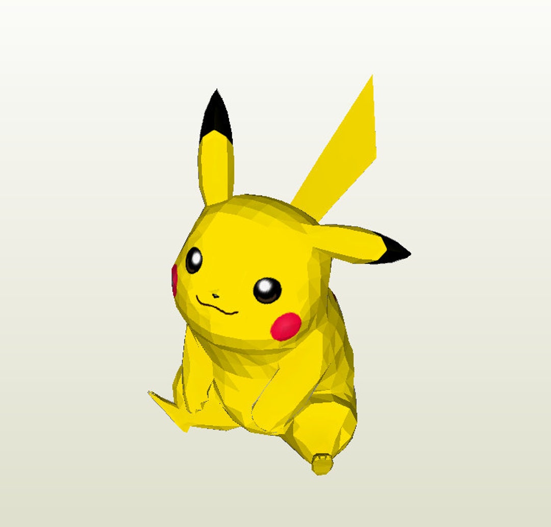 DIY Papercraft Pikachu, 3D Room Decor, Low Poly, 3D Papercraft PDF ...