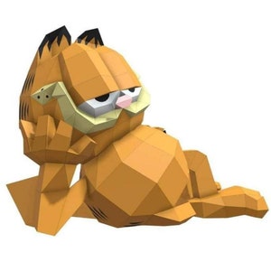 DIY Papercraft Garfield, Décor de salle 3D, Low Poly, 3D Papercraft PDF ...