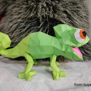 DIY Papercraft Chameleon, 3D Room Decor, Low Poly, 3D Papercraft PDF ...