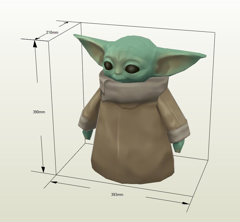 DIY Papercraft Baby Yoda 3D Room Decor Low Poly 3D - Etsy Australia
