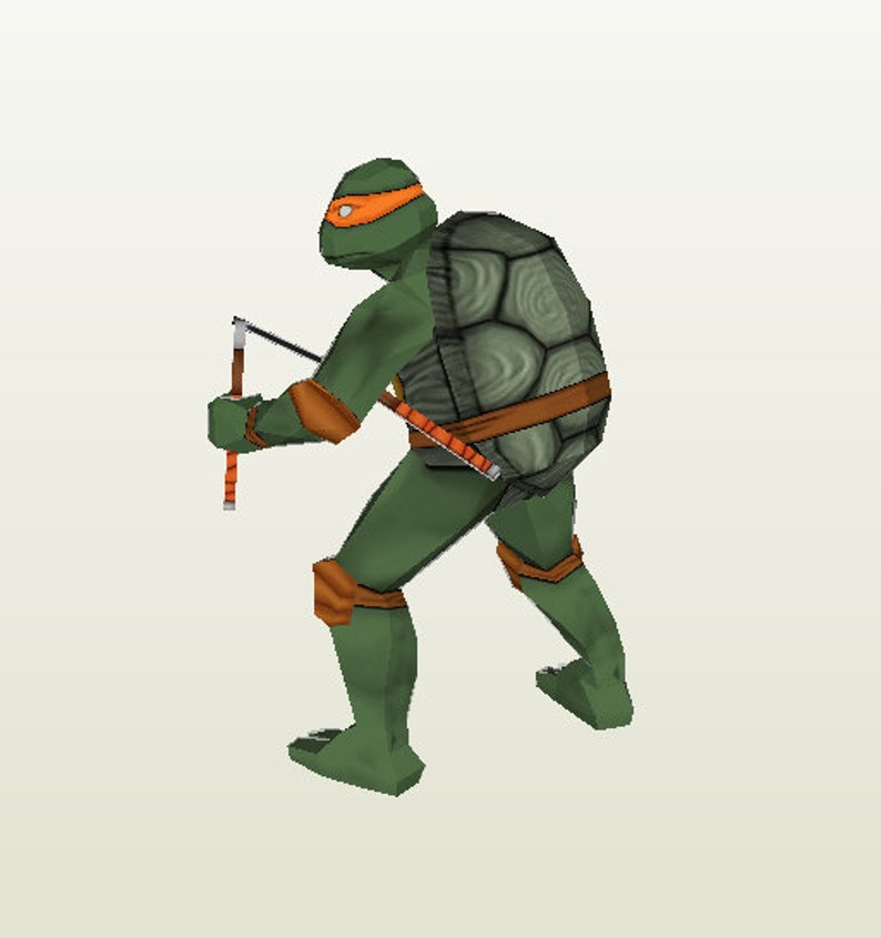 DIY Papercraft Michelangelo, 3D Room Decor, Low Poly, 3D Papercraft PDF ...