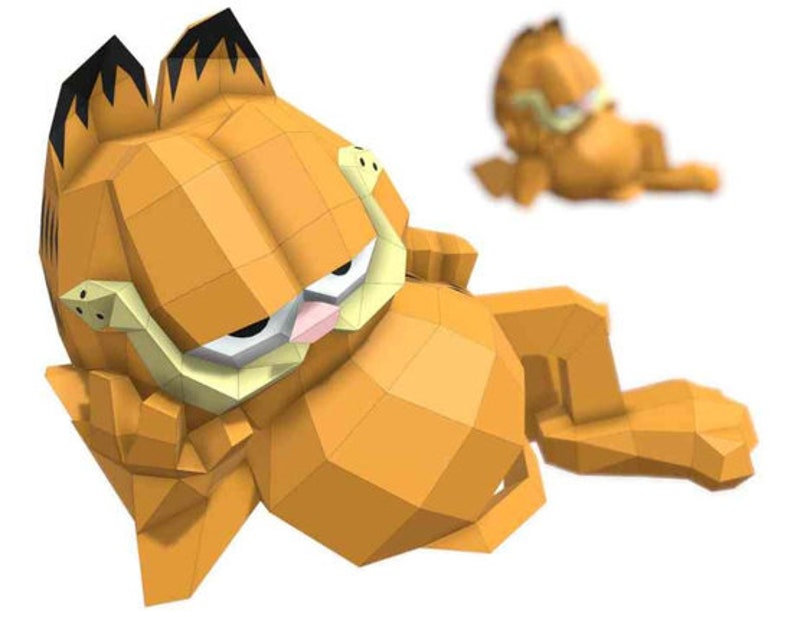 DIY Papercraft Garfield, Décor de salle 3D, Low Poly, 3D Papercraft PDF ...