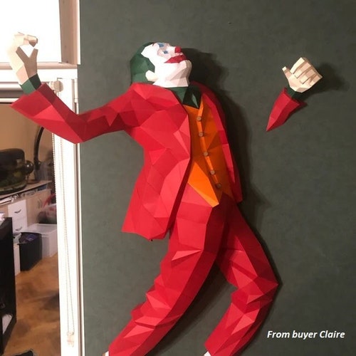 DIY Papercraft Joker 3D Room Decor Low Poly 3D Papercraft - Etsy
