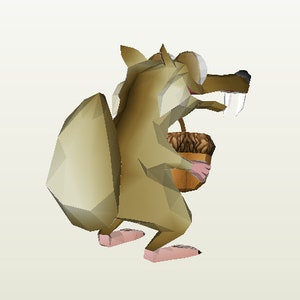 DIY Papercraft Scrat, 3D Room Decor, Low Poly, 3D Papercraft PDF ...