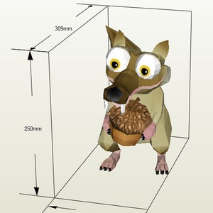 DIY Papercraft Scrat, 3D Room Decor, Low Poly, 3D Papercraft PDF ...