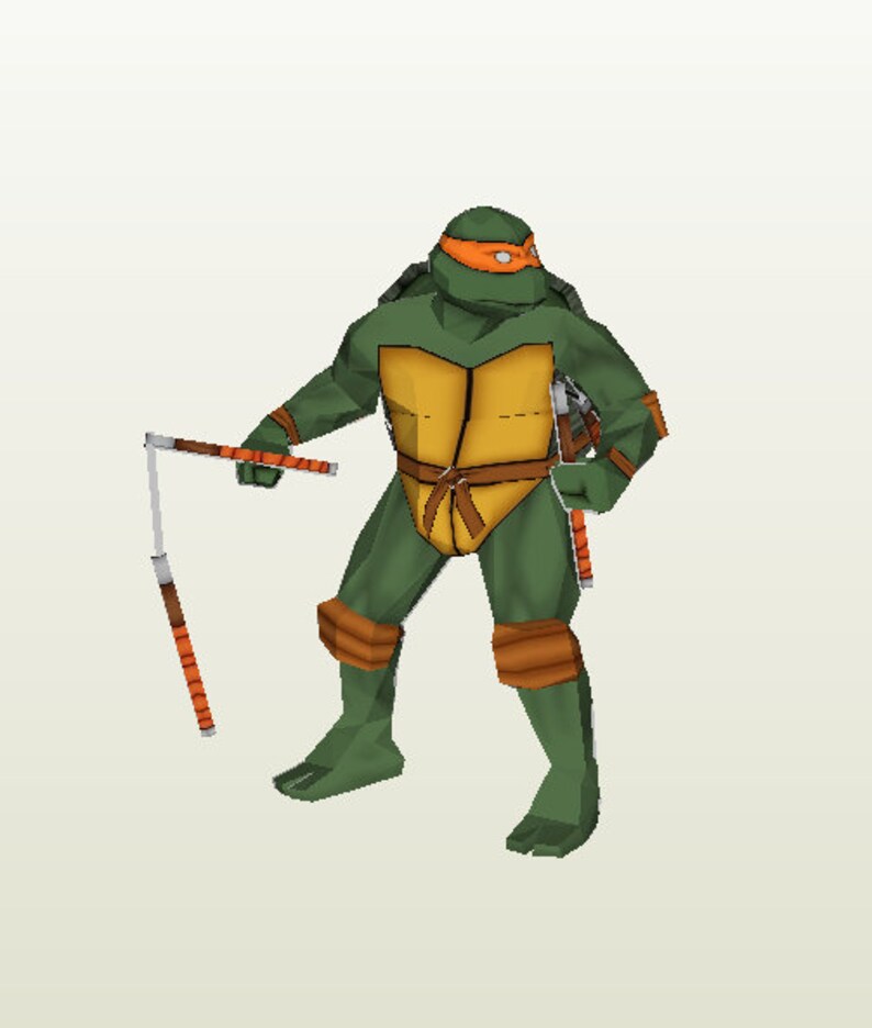 DIY Papercraft Michelangelo, 3D Room Decor, Low Poly, 3D Papercraft PDF ...