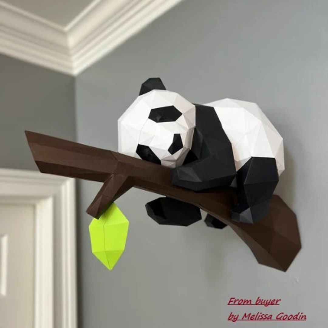 DIY Papercraft Panda, 3D Room Decor, Low Poly, 3D Papercraft PDF ...